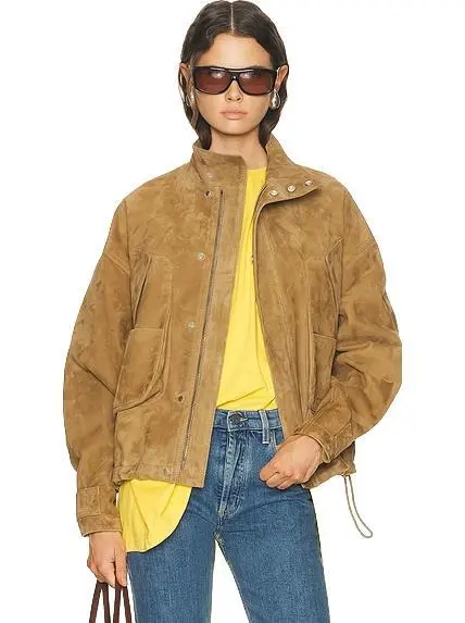 Attico Suede Bomber Jacket - Sand