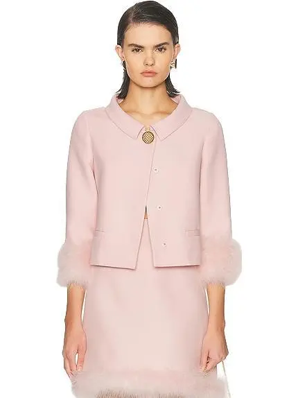 Valentino Garavani Feather Crepe Jacket - Rose