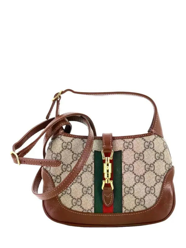Gucci Jackie 1961 Gg Coated Canvas Mini Hobo Bag - Brown