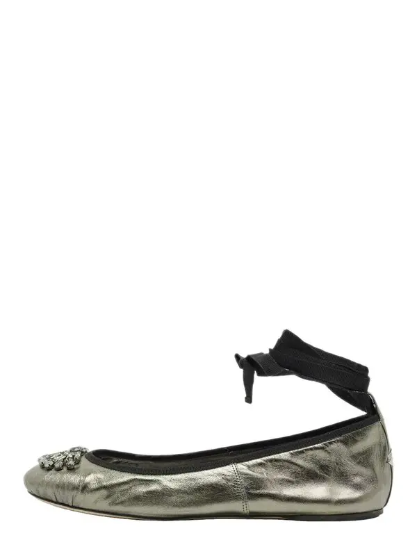 JIMMY CHOO Grace Crystal-embellished Ballet Flats - Silver