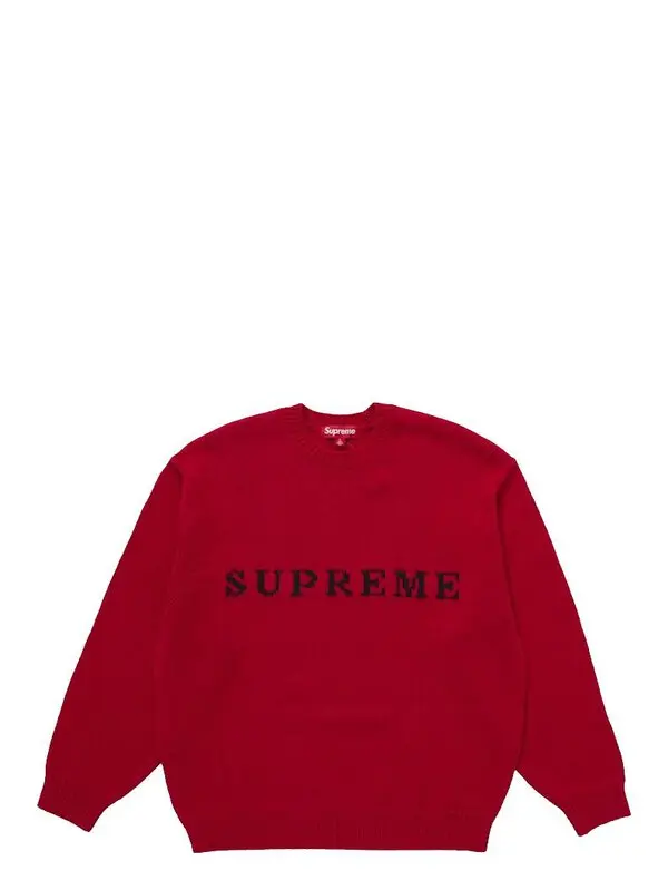 Supreme Contrast Logo Sweater - Red