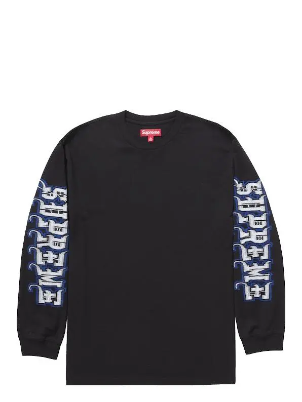 Supreme Intarsia Sleeve Long Sleeve Top - Black