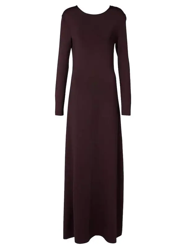 Bottega Veneta Open-back Compact Knit Maxi Dress - Burgundy