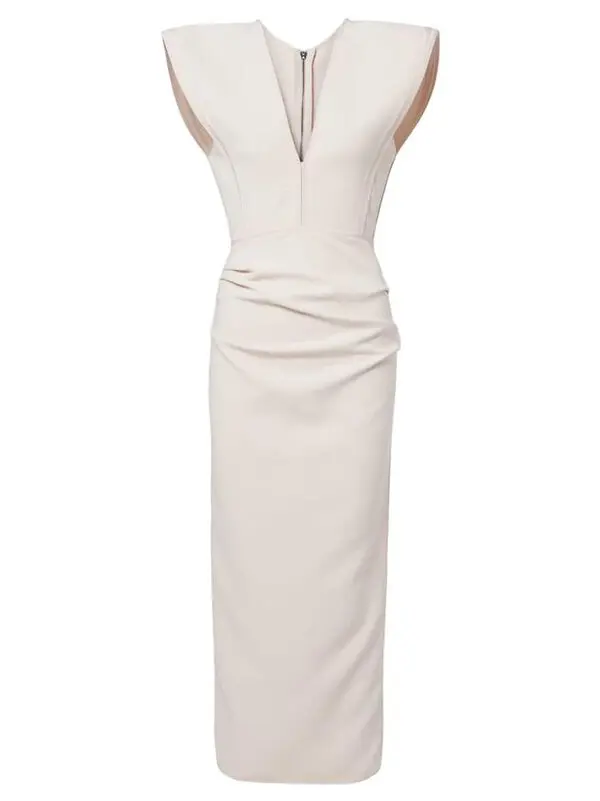 Maticevski Wingtrip Draped Midi Dress - White