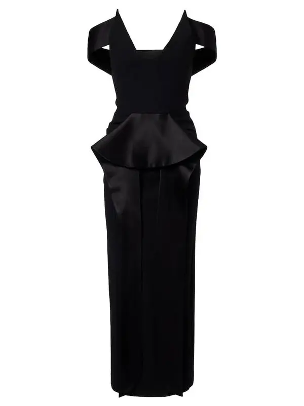 Maticevski Barrier Off-shoulder Satin Midi Dress - Black
