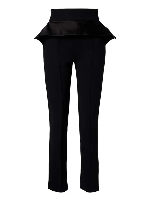 Maticevski Relate Peplum Satin Slim Pants - Black