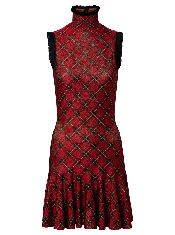 Alexander McQueen Plaid Minidress - Red