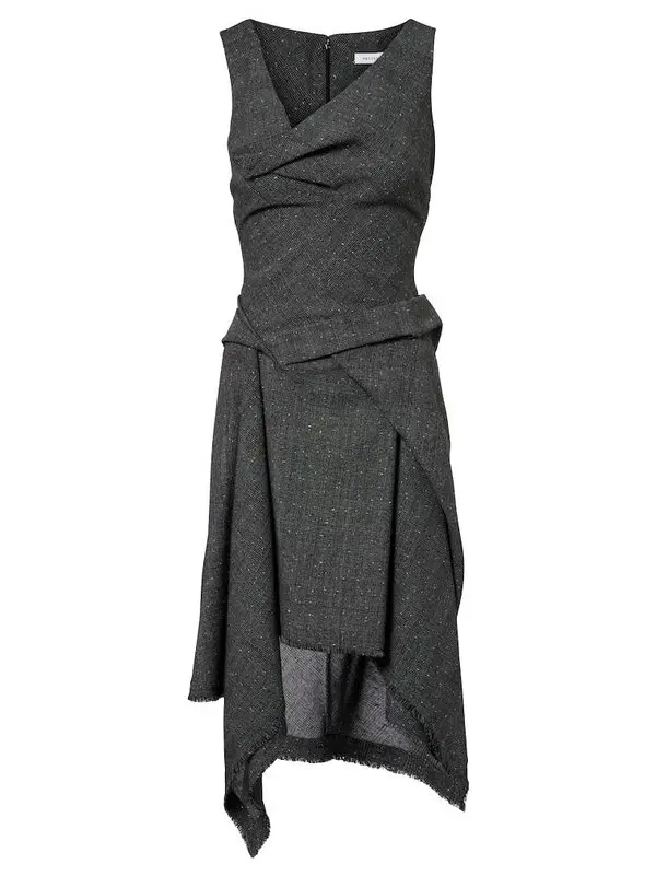 Alexander McQueen Wool Midi Dress - Grey