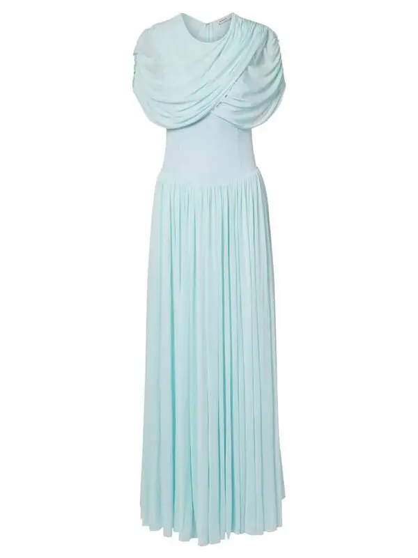 Simkhai Draped Pleated Gown - Blue