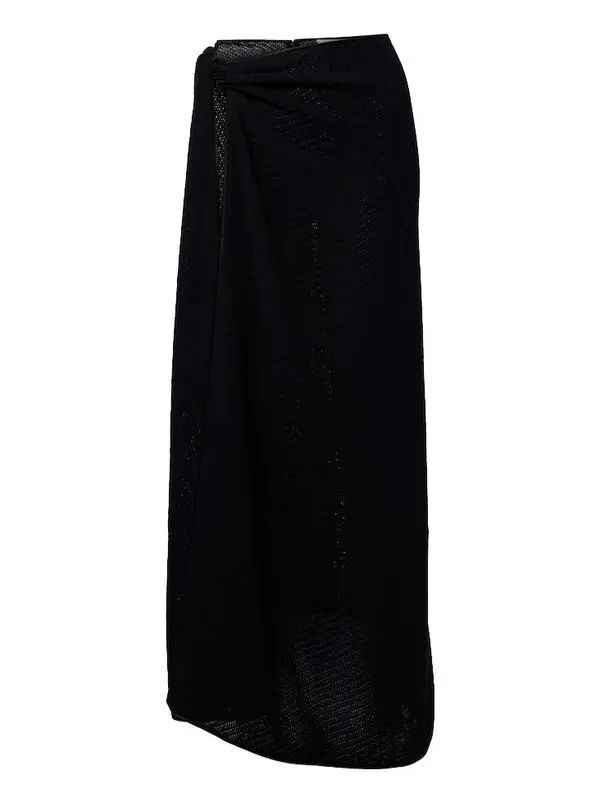 Christopher Esber Knitted Cotton-blend Maxi Skirt - Black