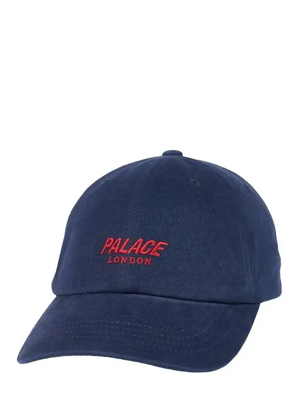 PALACE 6-panel Leather Strapback Hat - Navy Blue