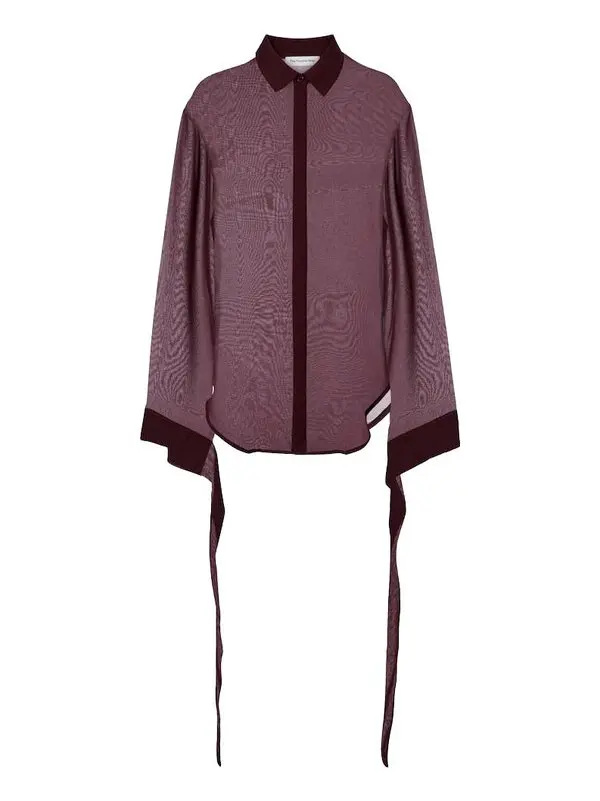 THE FRANKIE SHOP Verlin Chiffon Shirt - Burgundy
