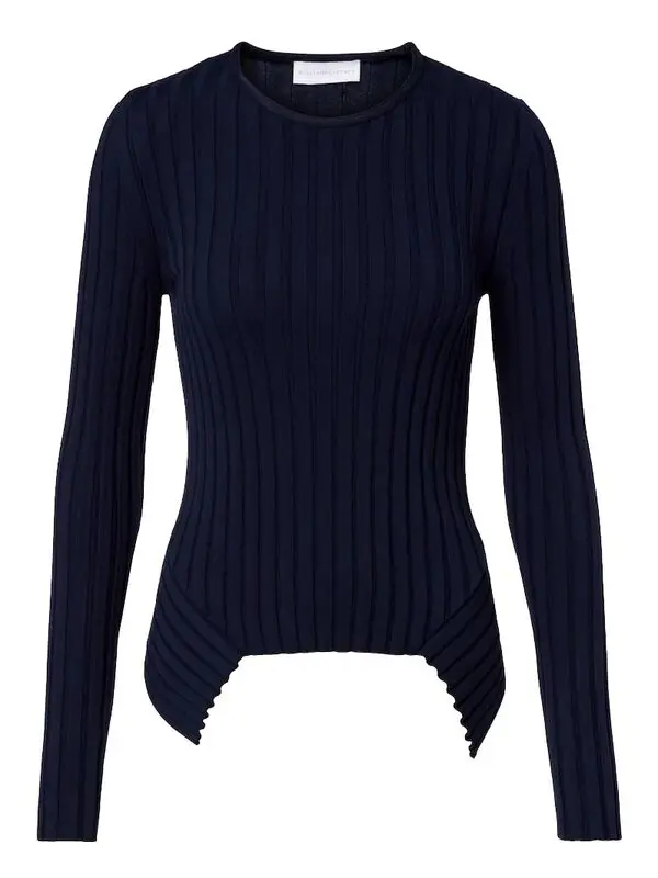 Stella McCartney Ribbed Knit Cotton Sweater - Blue