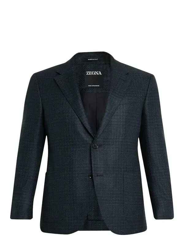 Zegna Oasi Cashmere Prince Of Wales Sport Coat - Black
