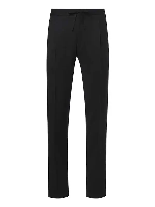 LARDINI Virgin Wool Tapered Trousers - Blue