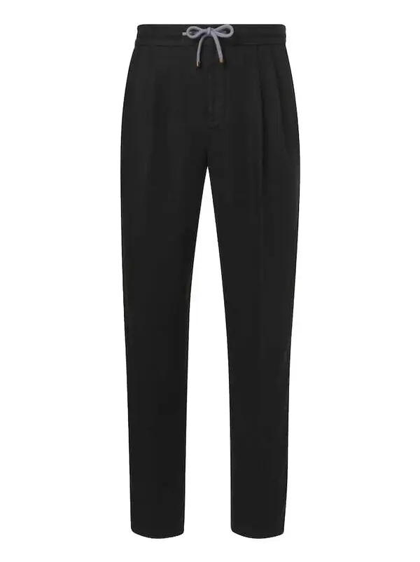 Brunello Cucinelli Linen Sweatpants - Black