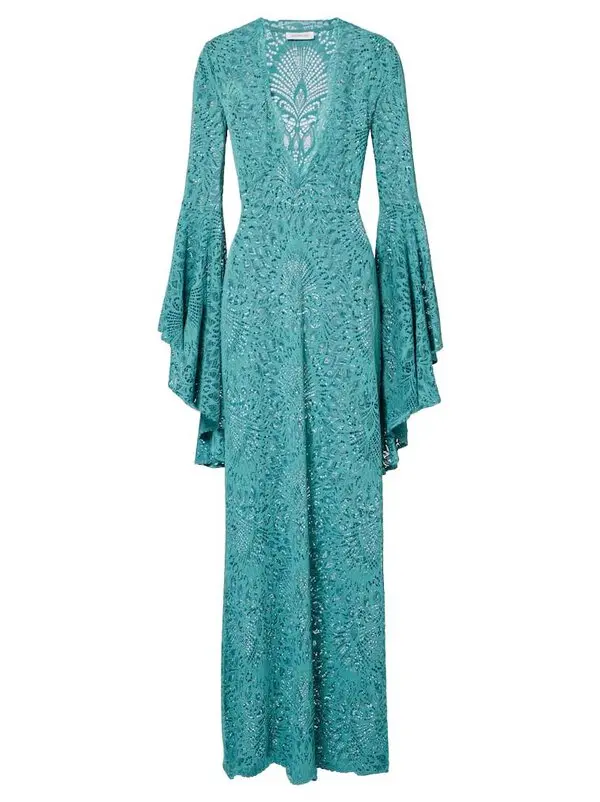 ALEXANDRA MIRO Kara Lace Beach Dress - Turquoise