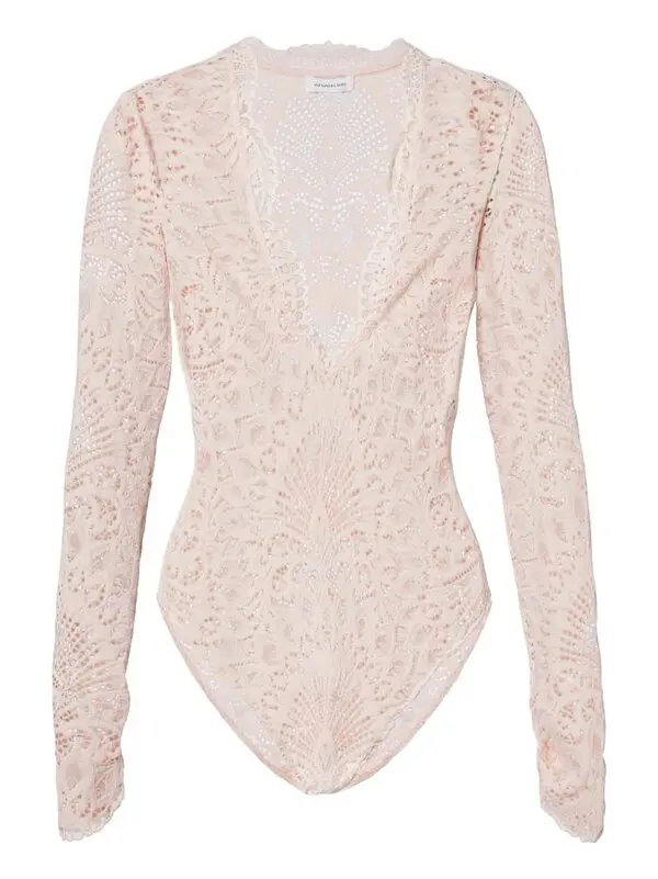 ALEXANDRA MIRO Ariella Sheer Lace Bodysuit - Pink