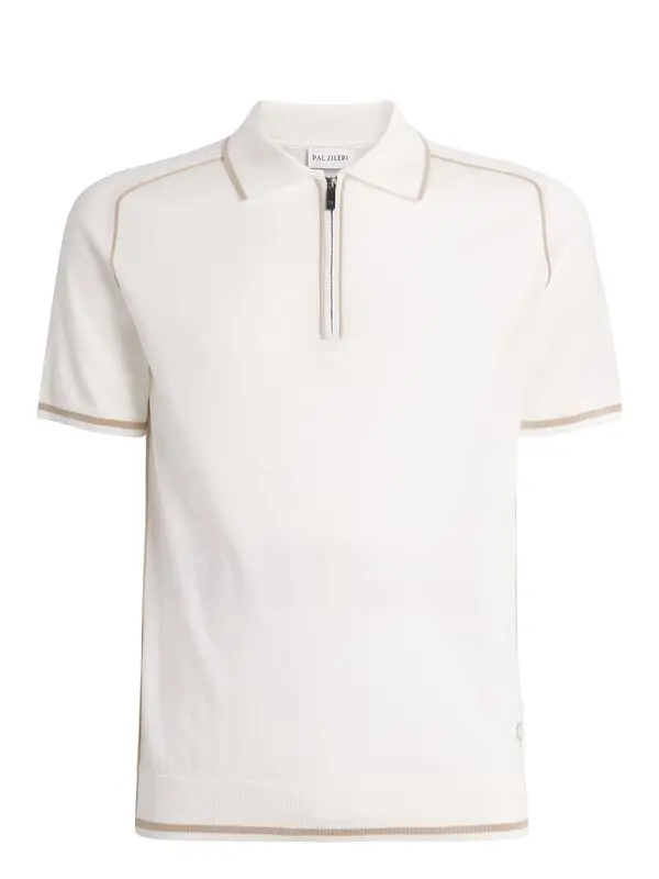 Pal Zileri Wool Quarter-zip Polo Shirt - White