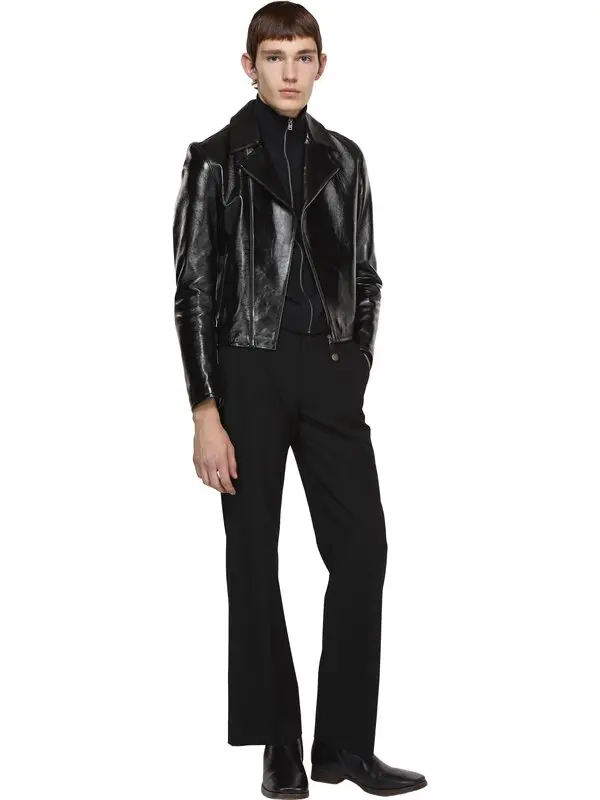 Acne Studios Leather Biker Jacket - Black