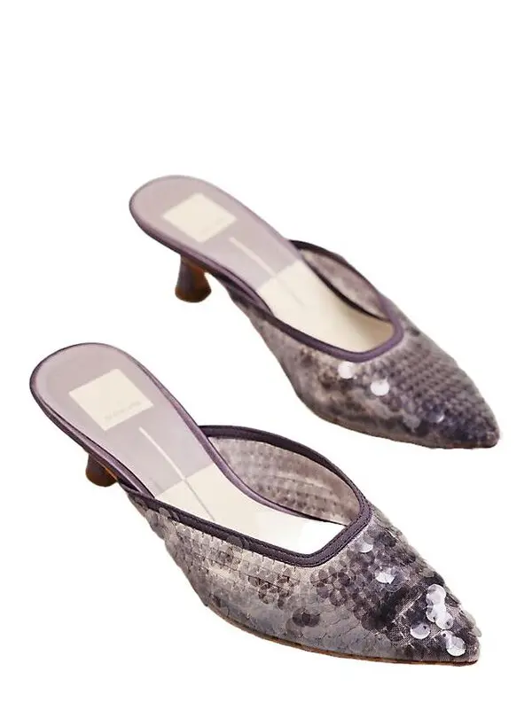 Dolce Vita Cleo Sequin Mules - Smoke