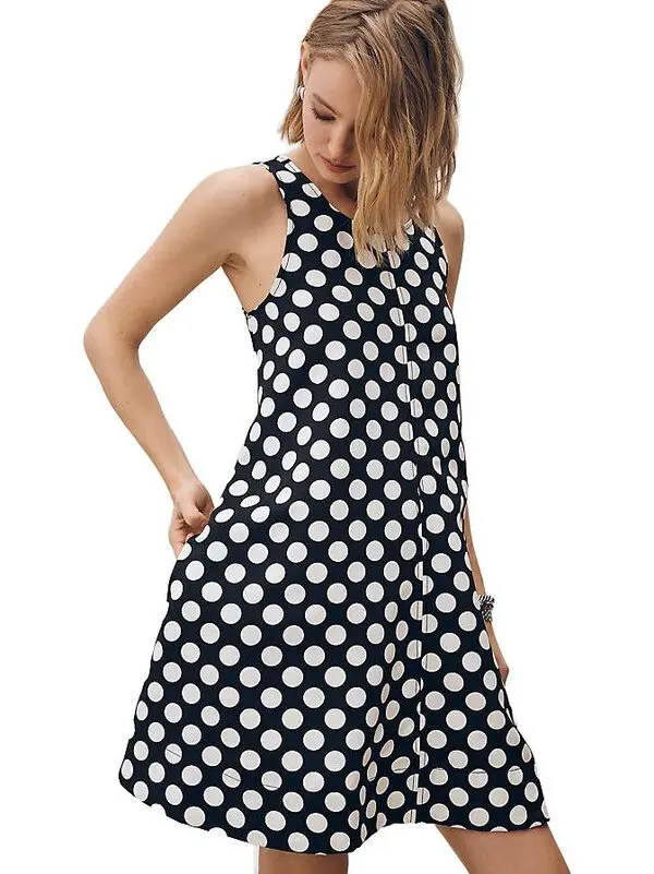 Maeve The Keiko Mini Dress - Black Dot