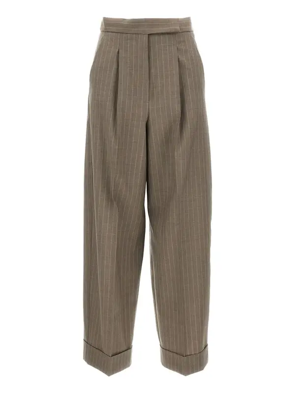 Max Mara Manetta Pinstripe Trousers - Grey