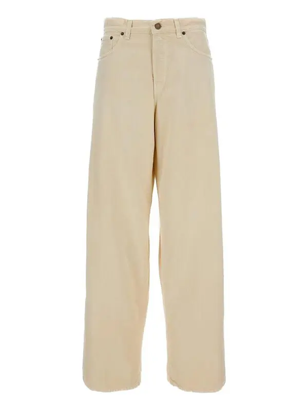HAIKURE Bethany Twill Wide Leg Pants - Brown