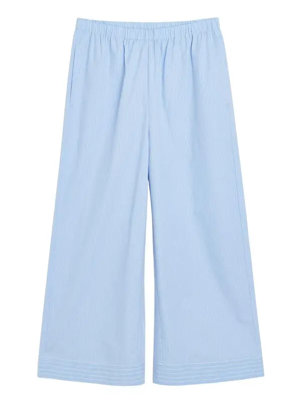 BY MALENE BIRGER Mirabello Organic Cotton Trousers - Blue Iris Stripe Small