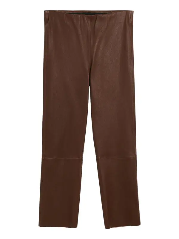 BY MALENE BIRGER Florentina Leather Trousers - Chestnut