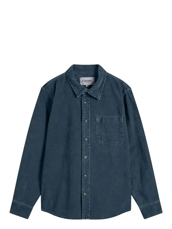 CORRIDOR Cord Long Sleeve Shirt - Navy