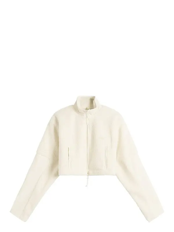 SKIMS Teddy Funnel Neck Cropped Jacket - Ecru