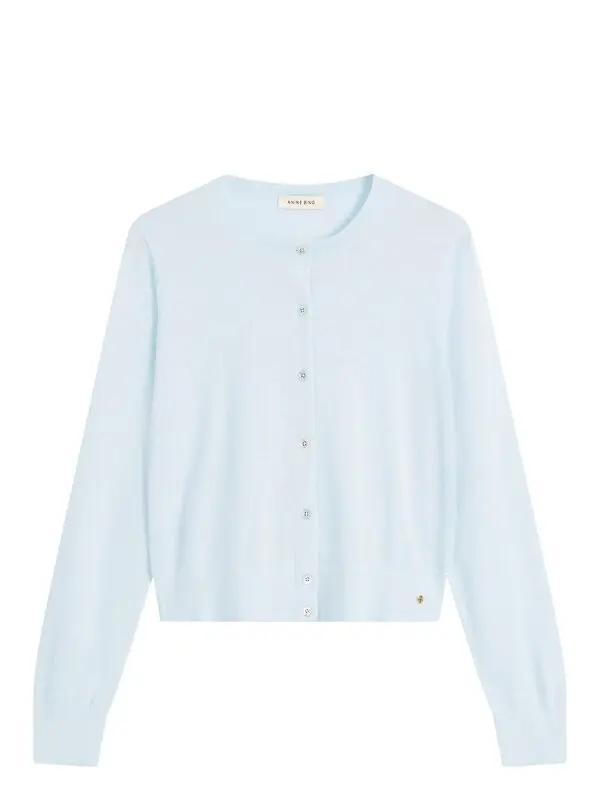 ANINE BING Moni Crop Cardigan - Light Blue