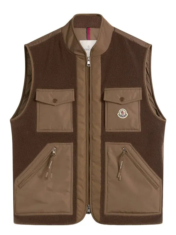 Moncler Karakai Teddy Fleece Vest - Brown