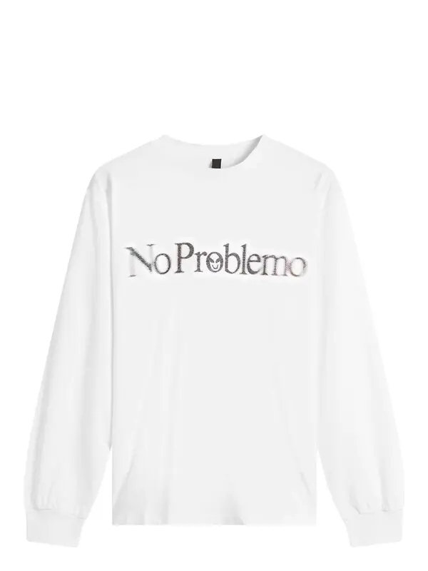 NO PROBLEMO Smile Away Long Sleeve T-shirt - White