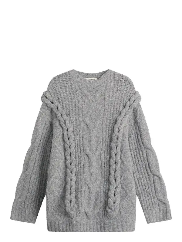 4TH & RECKLESS Brody Cable Knit Jumper - Grey