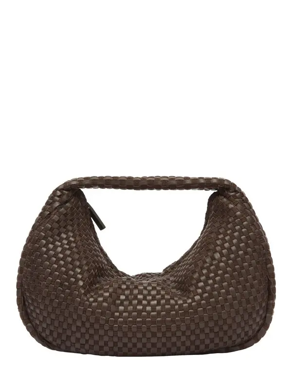 ST. AGNI Lattice Weave Mini Bon Bon Bag - Coffee