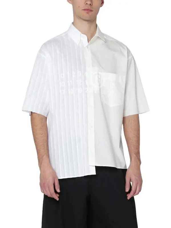 MAISON MARGIELA Two-tone Cotton Poplin Shirt - White