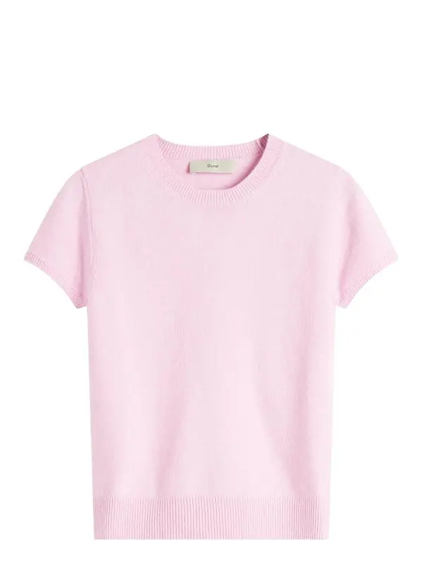 DUNST Fluffy Knitted T-shirt - Soft Pink