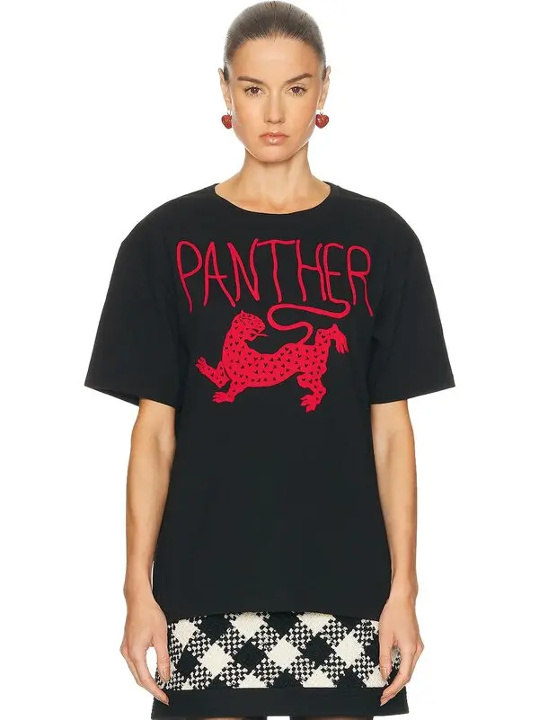 Valentino Garavani Panther Printed T-shirt - Nero & Rosso