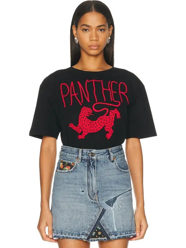 Valentino Garavani Panther Printed T-shirt - Nero & Rosso