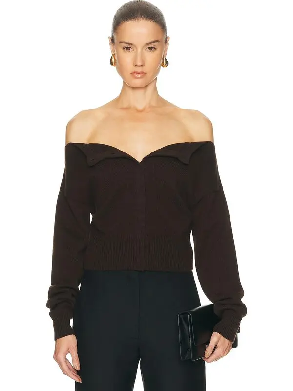 TOM FORD Open-neck Cardigan - Chocolate Torte