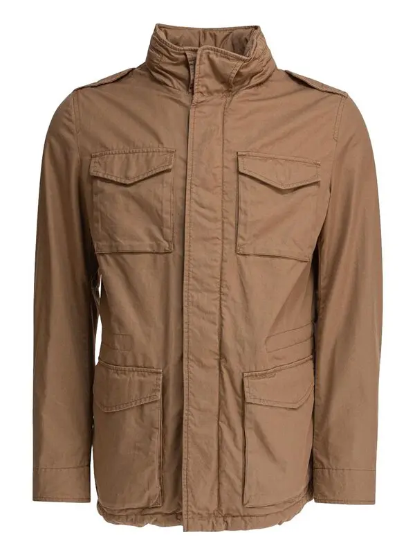 Herno Cotton Jacket With High Collar - Brown