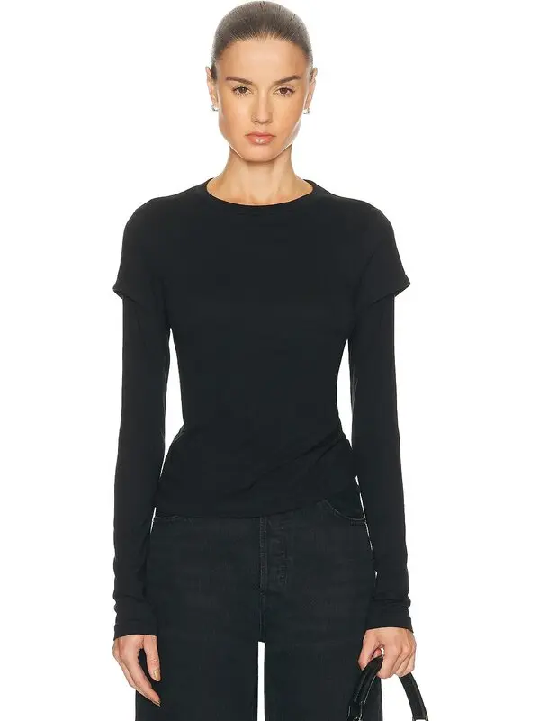 RE/DONE Slim Layer Long Sleeve - Black