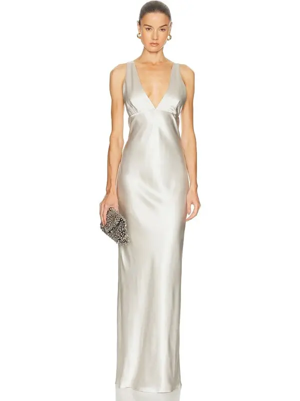NILI LOTAN Bionca Silk Dress - Pearl