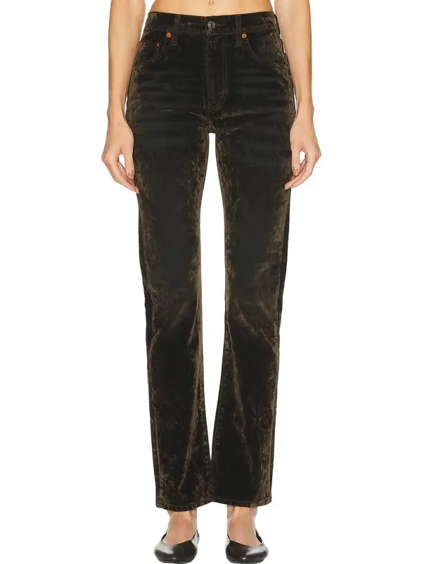 RE/DONE The Blondie Straight Leg Jeans - Olive Branch Flocked