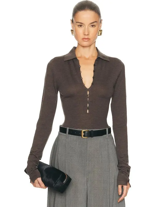 Jacquemus Le Polo Merino - Dark Brown