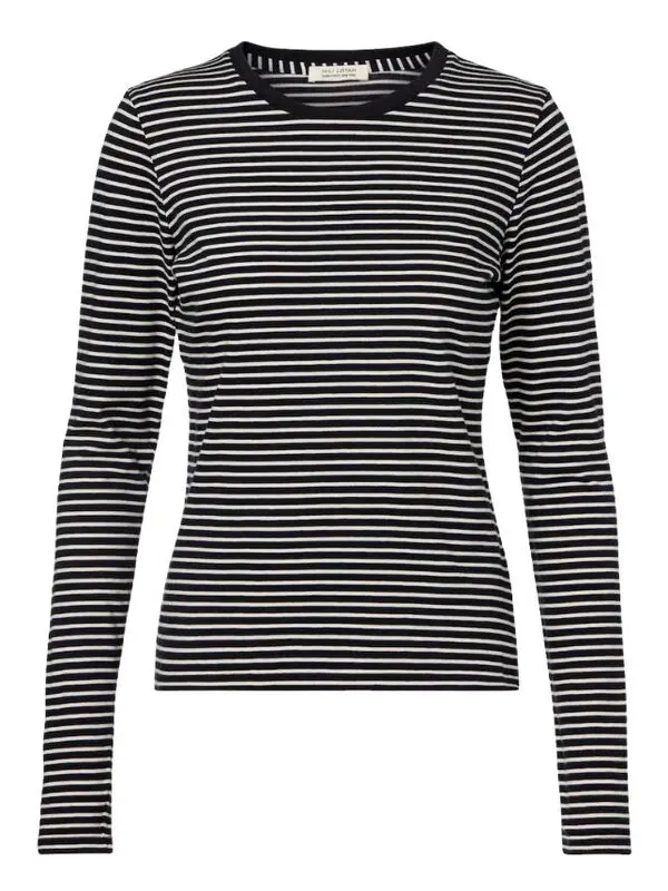 NILI LOTAN Simone Tee - Black & Ivory Stripe
