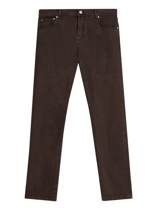 Kiton Overdyed Virgin Wool Five-pocket Pants - Brown