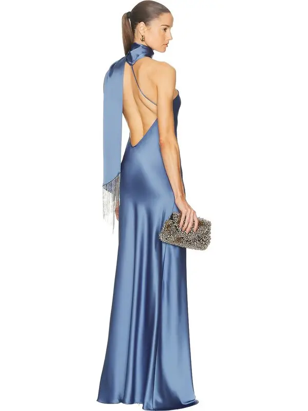 Ila Brice One Shoulder Maxi Dress - Blue